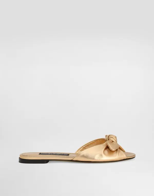 Dolce & Gabbana Mordoré Nappa Leather Flat Slippers