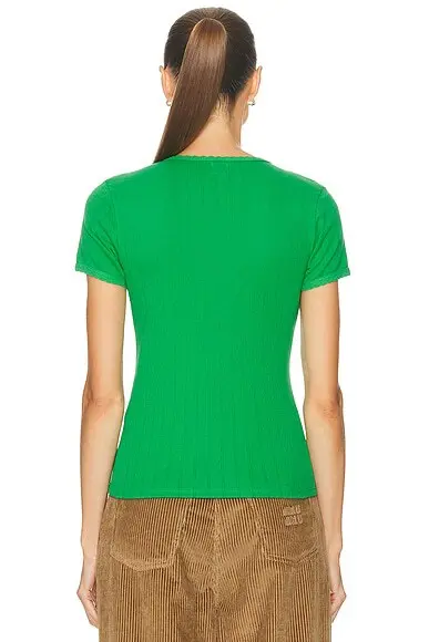 LESET Pointelle Slim Fit Tee