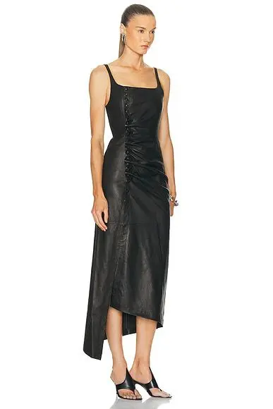 Rabanne Leather Midi Dress
