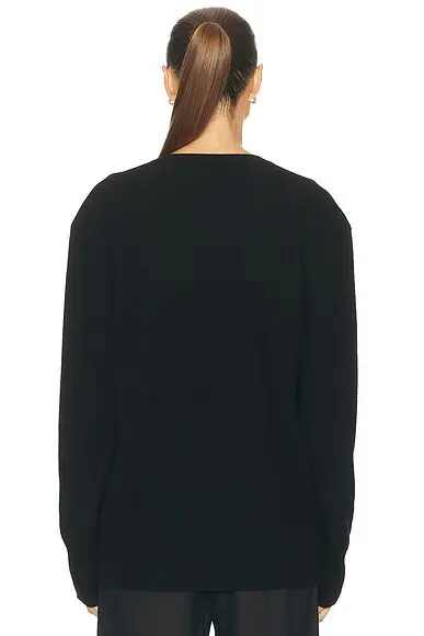 TOTEME Cashmere V-neck Knit Sweater - Black
