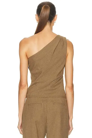 EAVES One-shoulder Twill Top