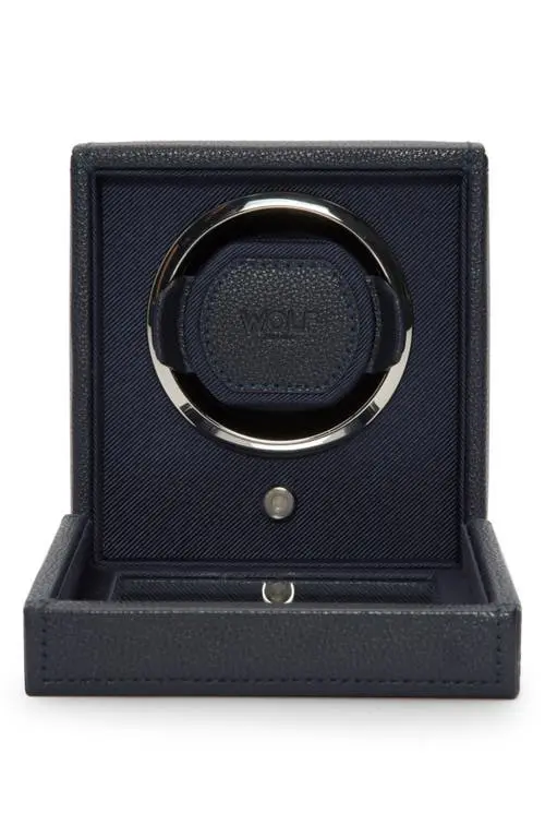 Wolf Cub Single Watch Winder With Cover - Navy