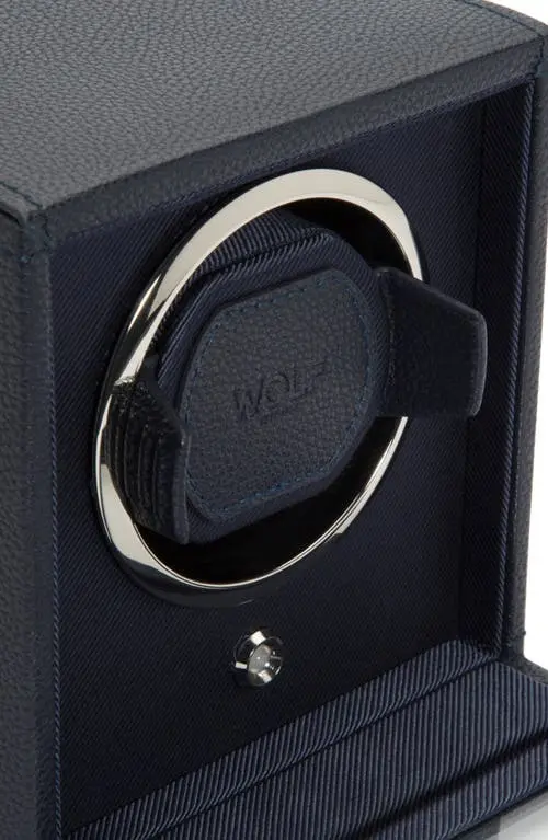 Wolf Cub Single Watch Winder With Cover - Navy