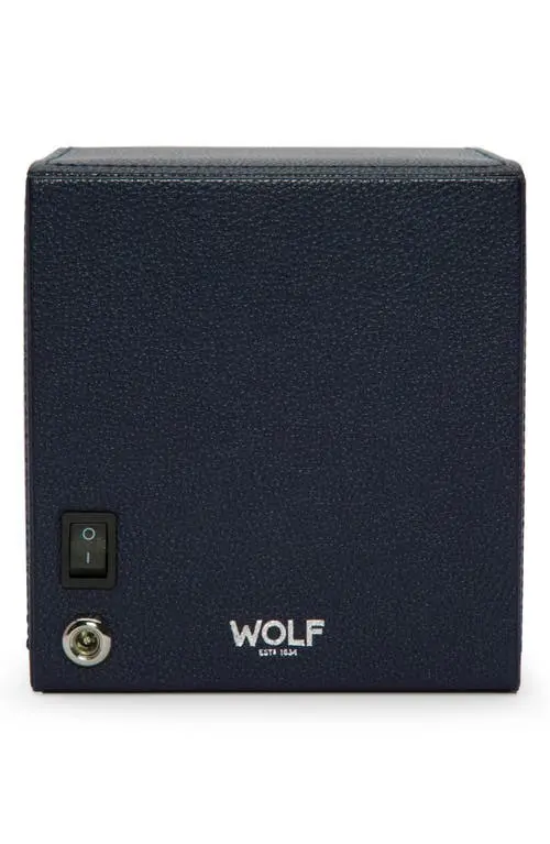 Wolf Cub Single Watch Winder With Cover - Navy
