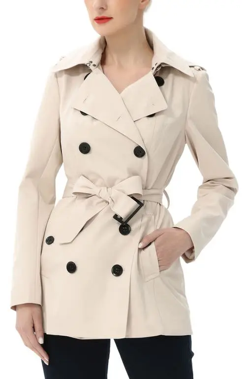 KIMI + KAI Noa Short Trench Coat - Biscuit
