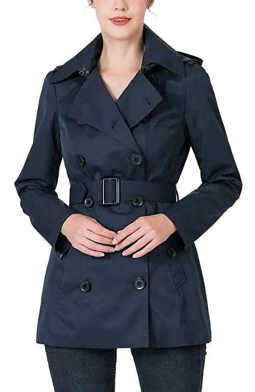 KIMI + KAI Noa Short Trench Coat - Navy