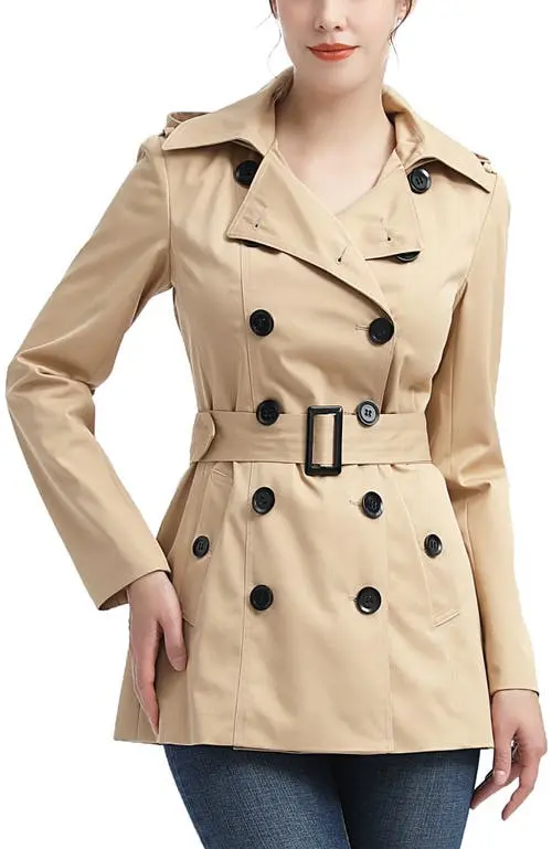 KIMI + KAI Noa Short Trench Coat - Tan