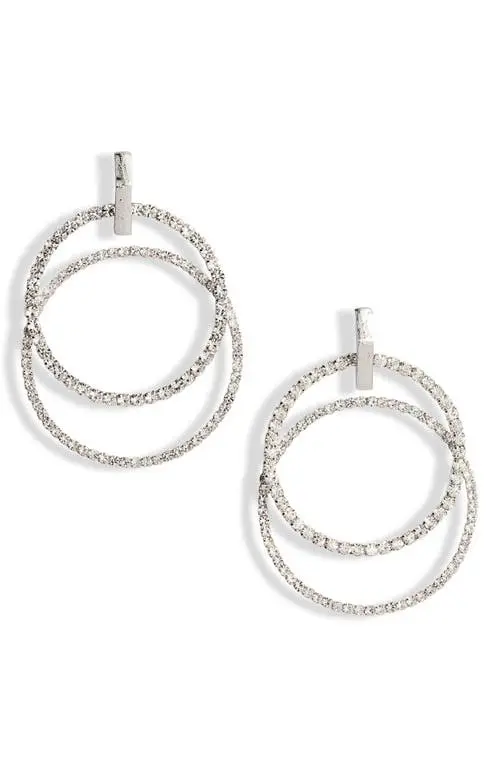 CRISTABELLE Crystal Hoop Earrings - Crystal/silver