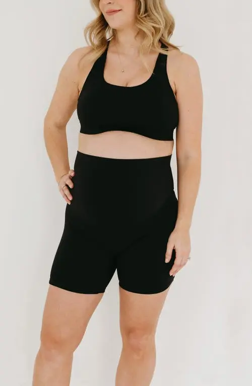 AXK Maternity Bike Shorts With High Waistband - Black