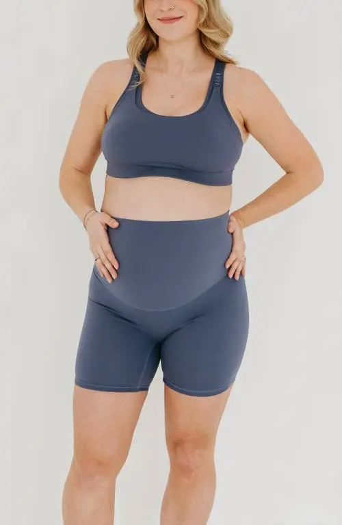 AXK Maternity Bike Shorts With High Waistband - Blue