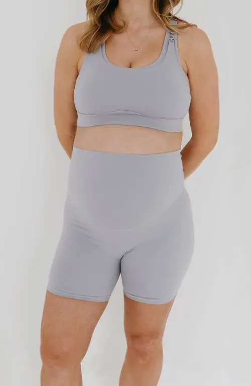AXK Maternity Bike Shorts With High Waistband - Light Grey