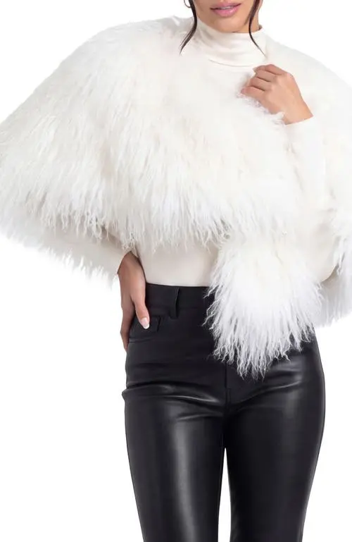 Gorski Mongolian Lamb Shawl - White