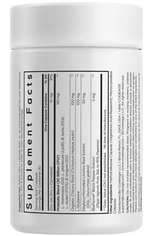 CODEAGE Daily Synbiotic, Prebiotics Probiotics, L-glutamine