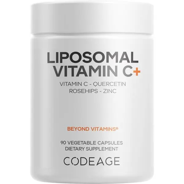 CODEAGE Liposomal Vitamin C, Zinc, Elderberry, Citrus Bioflavonoids, Ala - White