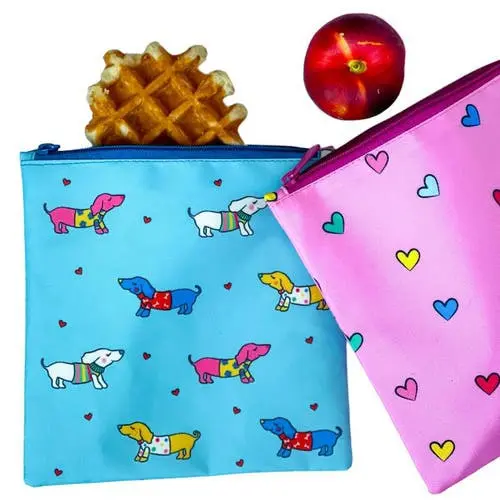 YUMBOX Reusable Sandwich Bags - Doggies And Hearts
