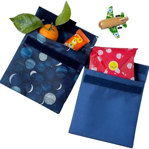 YUMBOX Reusable Sandwich Bags - Navy And Lunar Phases