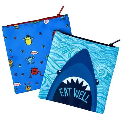 YUMBOX Reusable Sandwich Bags - Shark And Funny Monsters