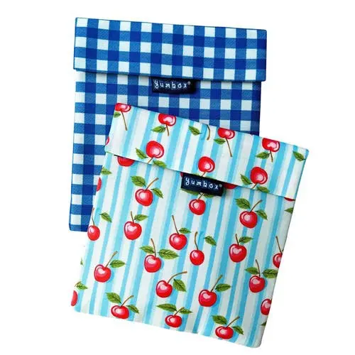 YUMBOX Reusable Sandwich Bags - Vichy And Cherry Stripes