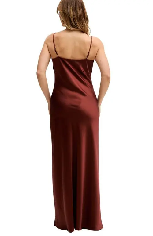 LILY AND LIONEL Roxy Spaghetti Strap Maxi Dress - Brown