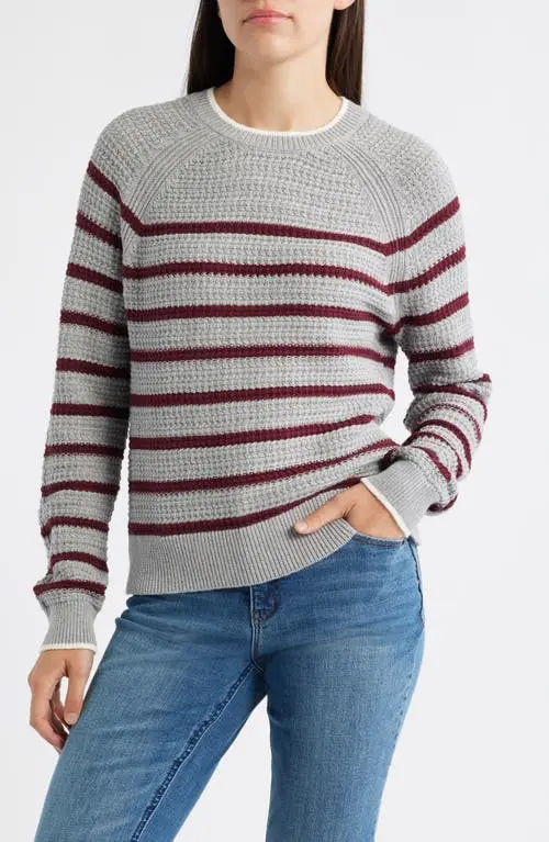 525 America Brooks Stripe Cotton Pullover Sweater