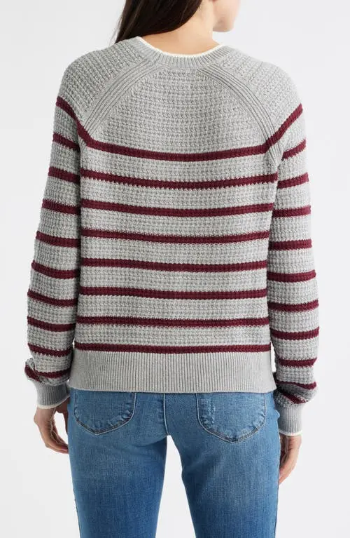 525 America Brooks Stripe Cotton Pullover Sweater