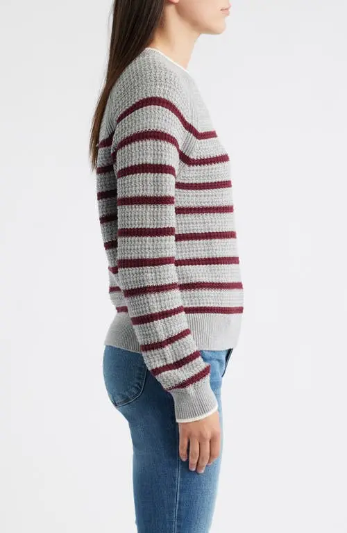 525 America Brooks Stripe Cotton Pullover Sweater