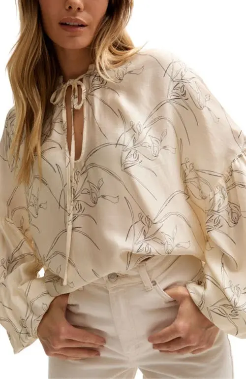 LILY AND LIONEL Rosetti Printed Blouse With Billowy Sleeves - Red