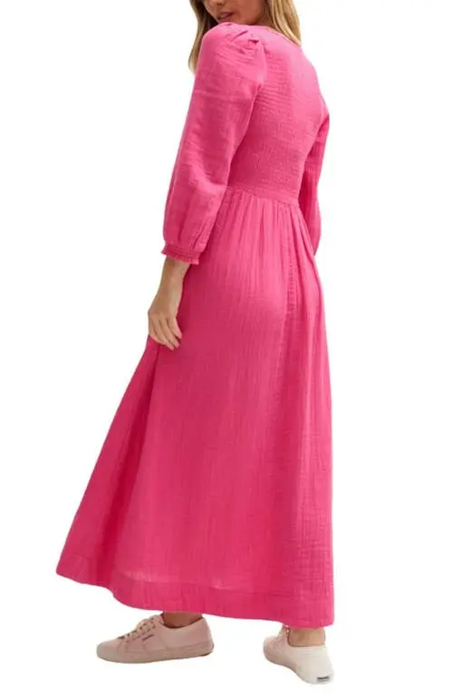 LILY AND LIONEL Paulina Shirred Bodice Maxi Dress