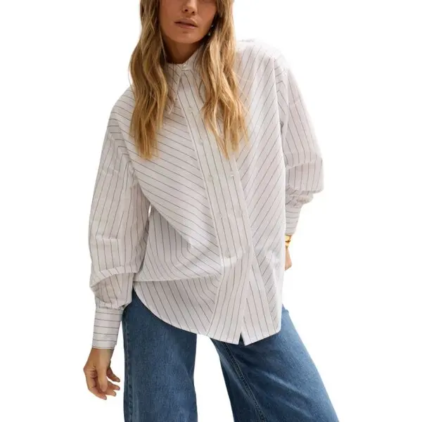 LILY AND LIONEL Dapper Double Placket Stripe Shirt