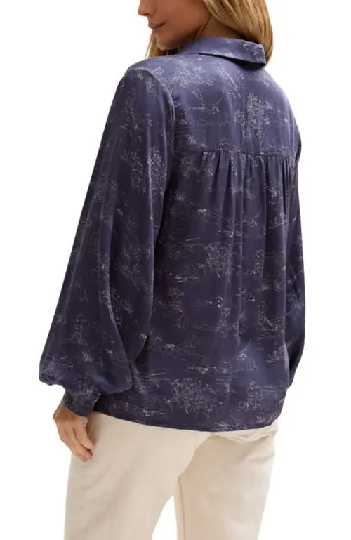 LILY AND LIONEL Marrianne Peter Pan Collar Shirt - Navy