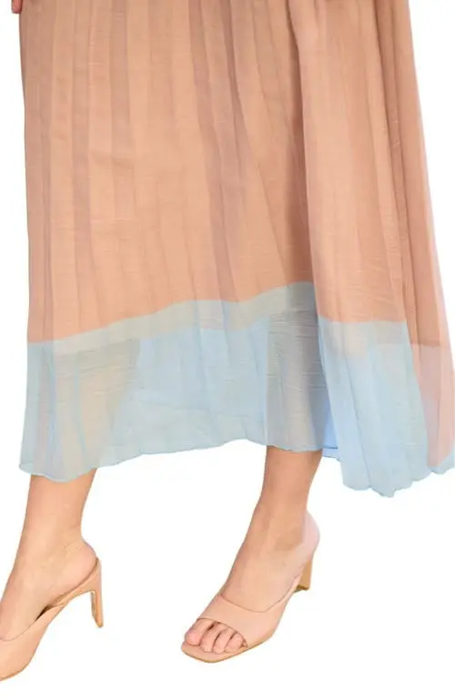LILY AND LIONEL Ladbarn Colour Block Pleated Maxi Skirt