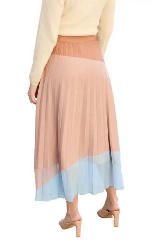 LILY AND LIONEL Ladbarn Colour Block Pleated Maxi Skirt