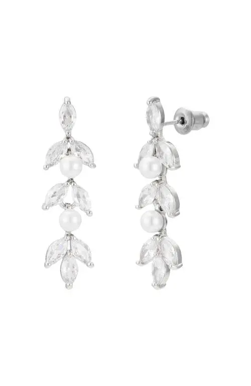 UNTAMED PETALS Blossom Pearl And Crystal Earrings - Silver