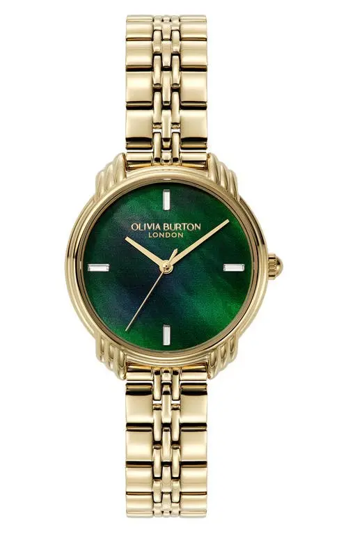OLIVIA BURTON Art Deco Bracelet Watch - Green
