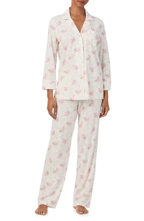 Ralph Lauren Print Cotton Blend Pajamas - Ivory Floral