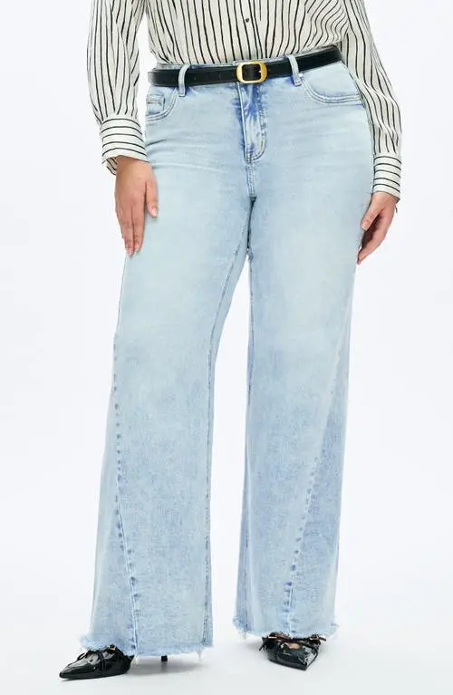 BAYEAS High-waist Wide Leg Jeans - Light Blue