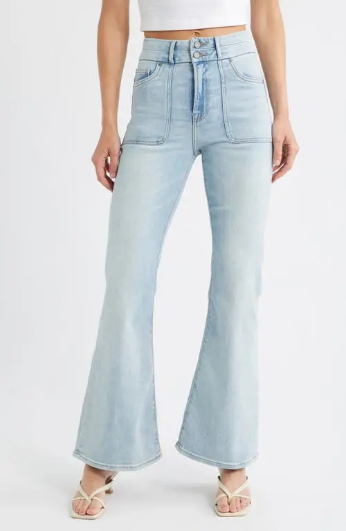 HIDDEN JEANS Double Waistband Flare Jeans