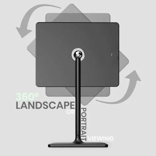 LUNA LONDON Orbit Mirror | Led Lighted Vanity Makeup Mirror With 7x Magnification - Phantom Black