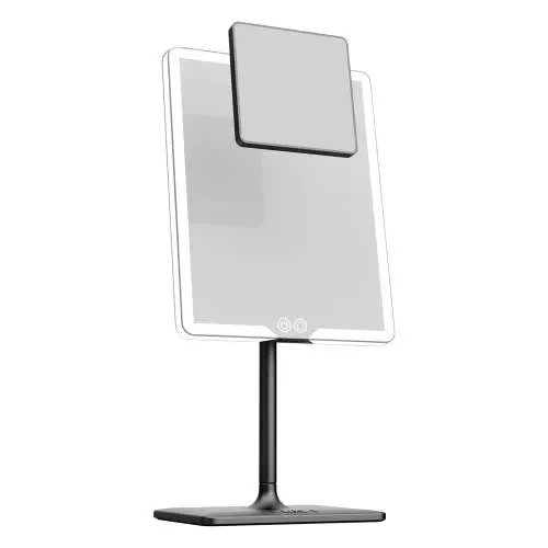 LUNA LONDON Orbit Mirror | Led Lighted Vanity Makeup Mirror With 7x Magnification - Phantom Black