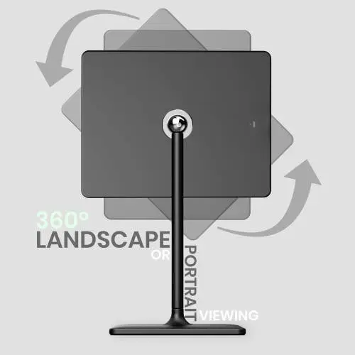 LUNA LONDON Orbit Mirror | Led Lighted Vanity Makeup Mirror With 7x Magnification - Phantom Black