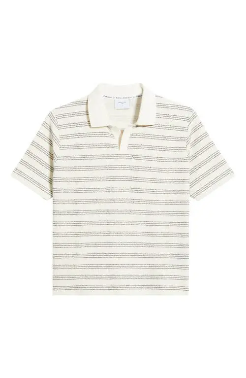 PERCIVAL Laurent Stripe Johnny Collar Cotton Blend Polo