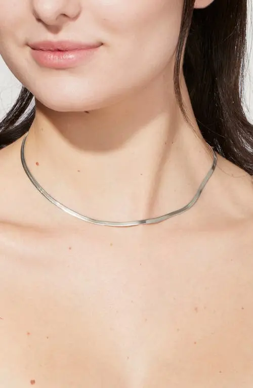 ANA LUISA Herringbone Chain Necklace - Silver