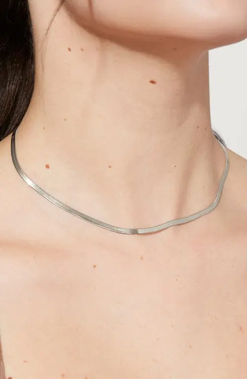 ANA LUISA Herringbone Chain Necklace - Silver