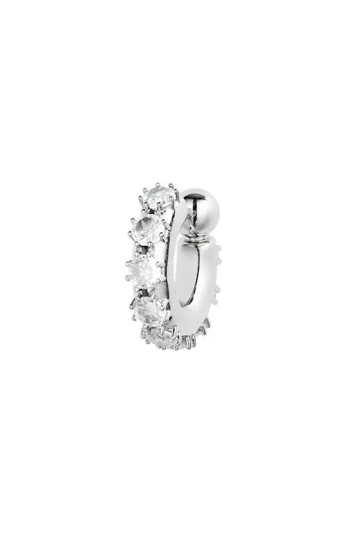 JUSTINE CLENQUET Nina Crystal Ear Cuff - Palladium
