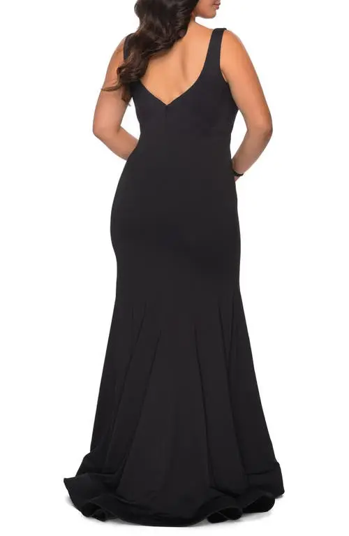 La Femme Long Jersey Mermaid Dress