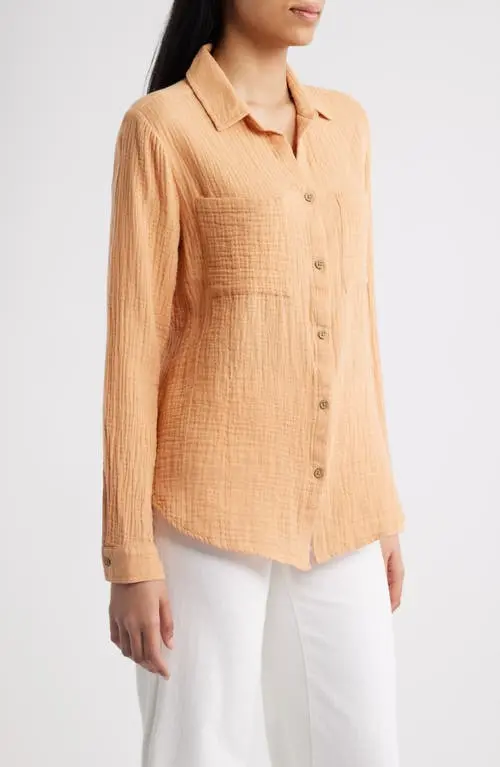 BEACHLUNCHLOUNGE Micaela Cotton Button-up Shirt - Caramel