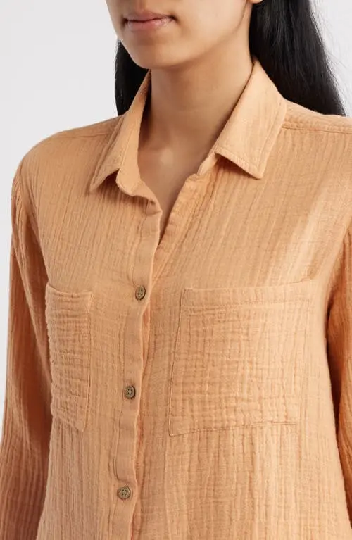 BEACHLUNCHLOUNGE Micaela Cotton Button-up Shirt - Caramel