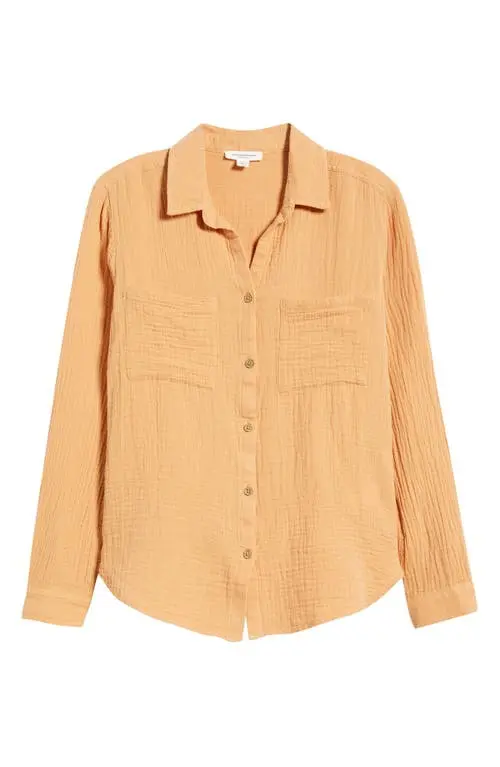 BEACHLUNCHLOUNGE Micaela Cotton Button-up Shirt - Caramel
