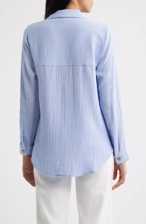 BEACHLUNCHLOUNGE Micaela Cotton Button-up Shirt - Light Denim