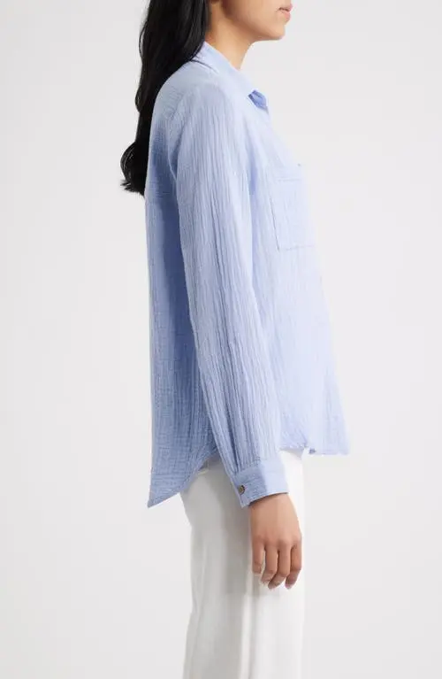 BEACHLUNCHLOUNGE Micaela Cotton Button-up Shirt - Light Denim